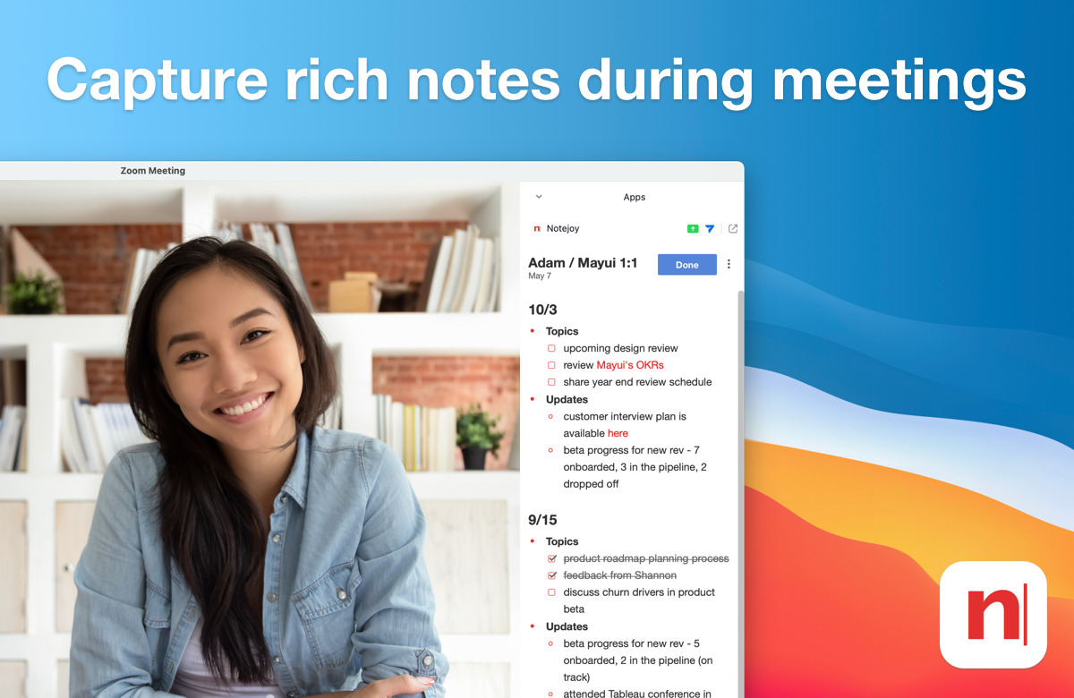 Take Meeting Notes Instantly With Notejoy For Zoom Notejoy